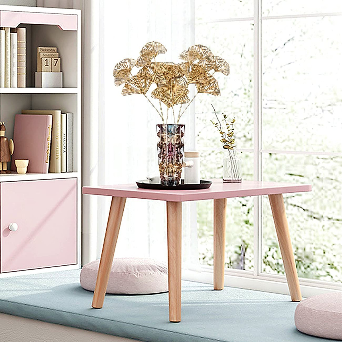 PASYOU Artificial Plants for Christmas Decor, Golden Plastic Grass Fake Shrubs Apricot Leaves Indoor Outdoor Home Garden Party Hotel Verandah Wedding Event Faux DIY Decoration - 26.8 Inch Gold 2 Pack