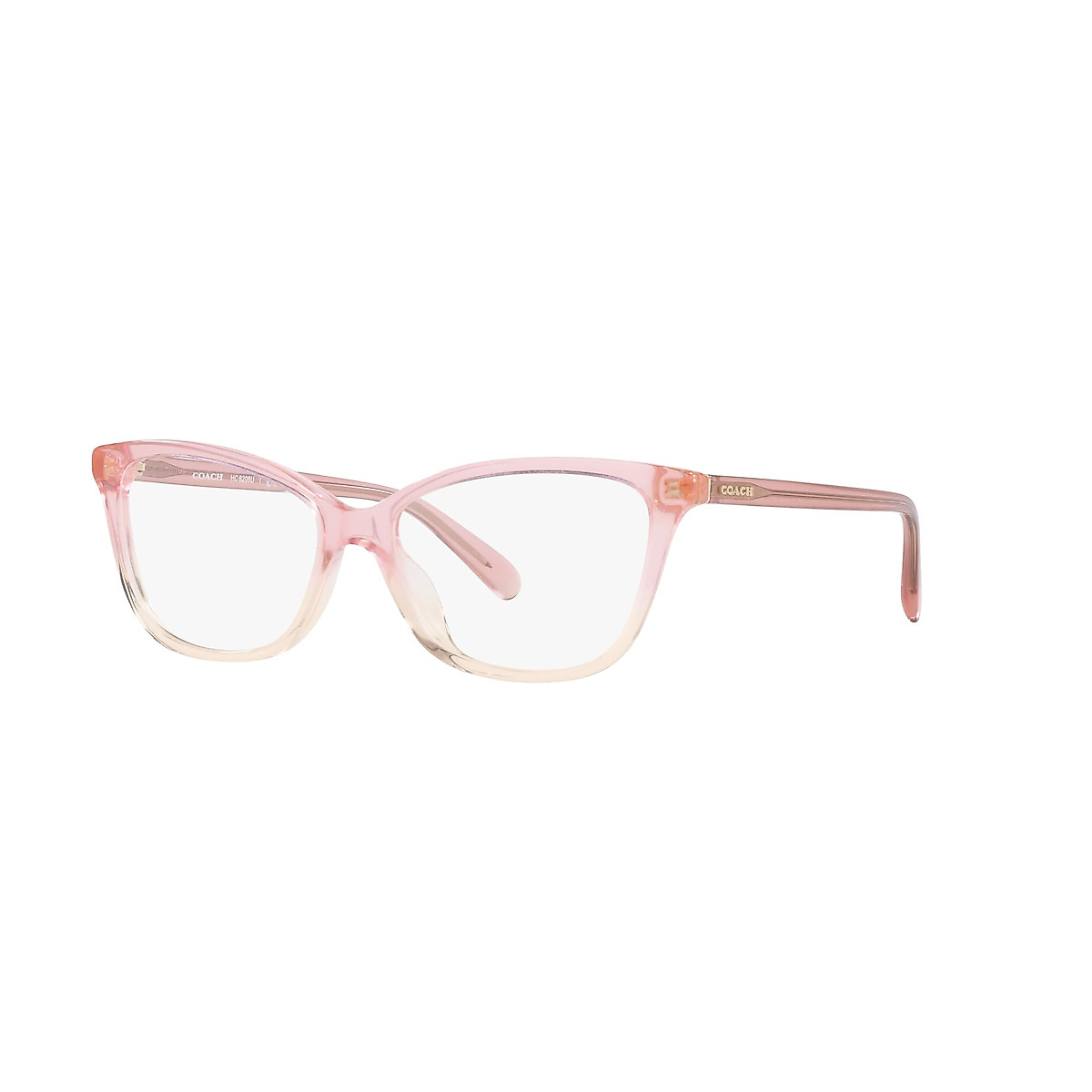 Coach HC6206U Universal Fit Prescription Eyewear Frames, Transparent Pink Gradient/Demo Lens, 52 mm