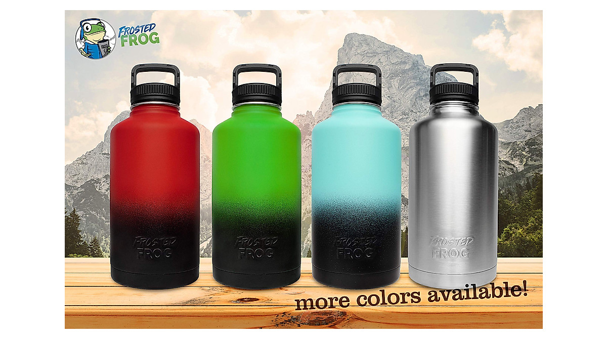 Frosted Frog 64OZ Insulated Water Bottle - Keep Drinks Hot or Cold