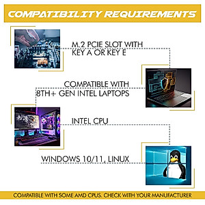 HighZer0 Electronics Killer Series for Intel AX1675x Gaming WiFi 6E Adapter Upgrade | M.2 WiFi Card for PC | 2.4 Gbps WiFi | Bluetooth 5.3 Compatible | for Most Intel and AMD Systems (AX1675x)