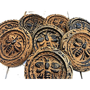 Blackened Beeswax Honey Bee Rounds Cinnamon Scented with Cinnamon Powder Rub - American Folk Art Primitive Melts Tarts Bowl Fillers