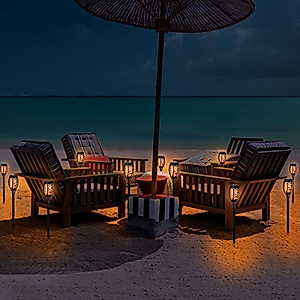 Exhart Garden Solar Lights, Set of 4 Flickering Flame Garden Stake Torches, LED Fire, Outdoor Garden and Yard Decoration, 3 x 20 Inch