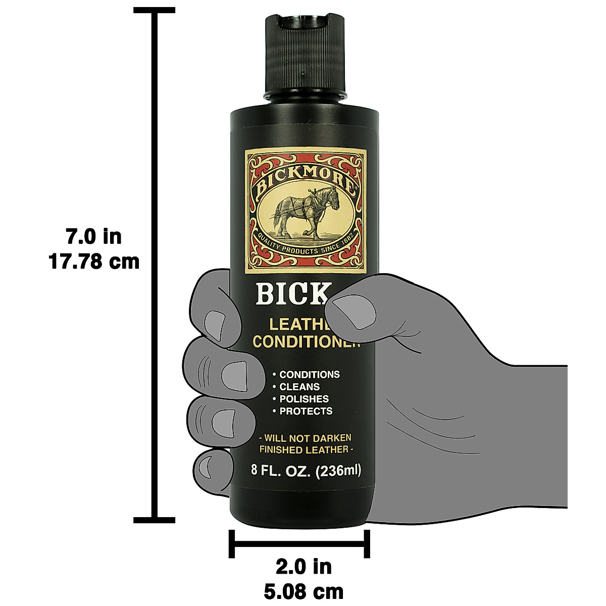 Bick 4 Leather Conditioner and Leather Cleaner 8 oz - Will Not Darken Leather - Safe of Leather Apparel, Furniture, Jackets, Shoes, Auto Interiors, Bags & All Other Leather Accessories