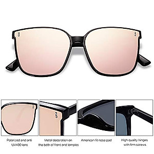 SOJOS Sunglasses for Women Men Vintage Style Shades SJ2157,Black/Pink