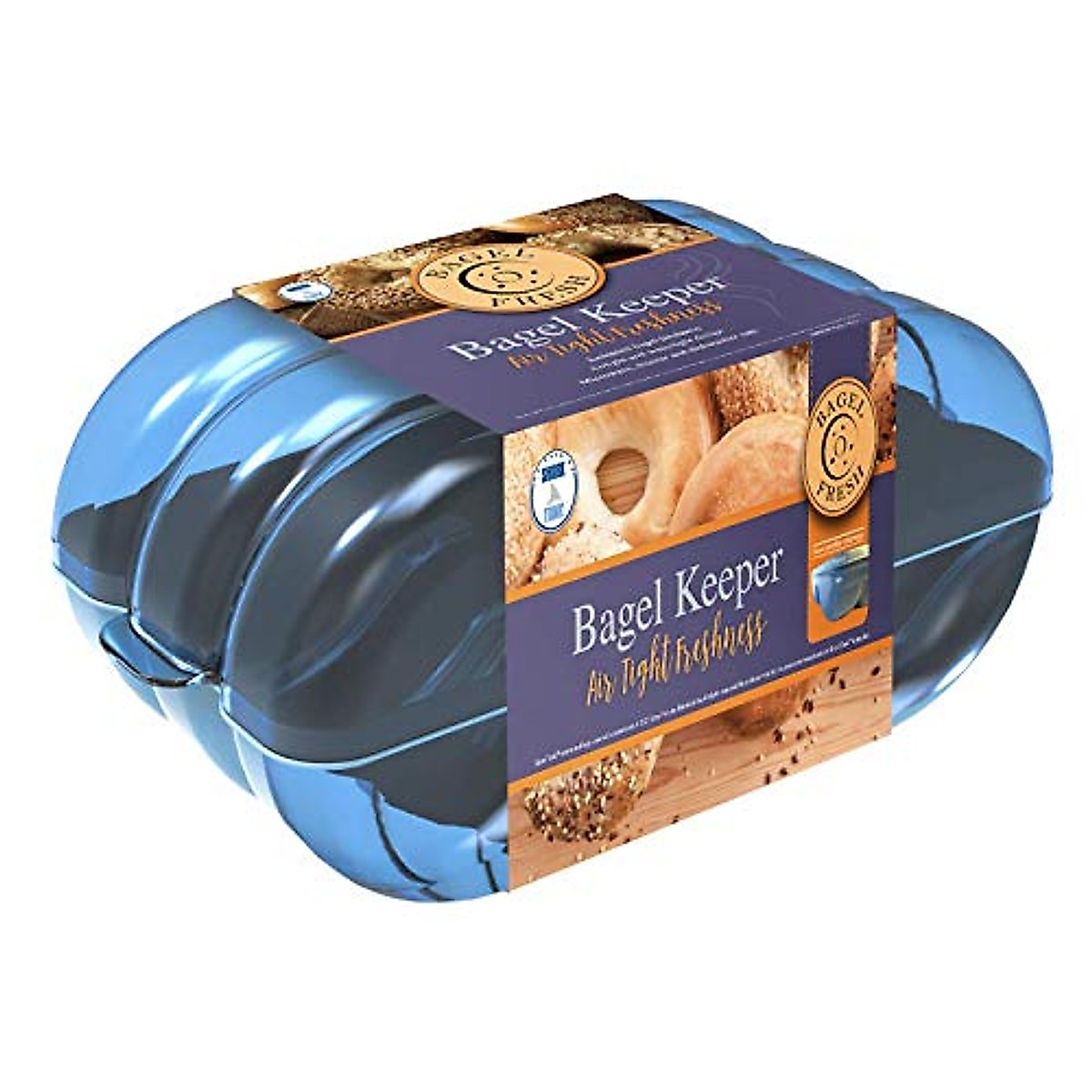 Bagel Fresh Container (1 Count, Holds 6) Fresh Bagel Keeper & Airtight Container for Bread Storage - Bagel Saver Container - Eco Friendly, Reusable Bagel Storage Container