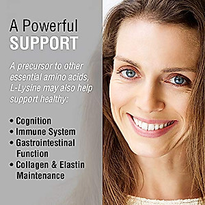 SOLARAY L-Lysine 500mg | Amino Acid | Healthy Cognitive, Immune System & GI Function, Bones, Joints & Skin Support | 120 VegCaps
