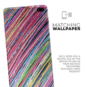 DesignSkinz Abstract Color Strokes Protective Vinyl Decal Wrap Skin Cover Compatible with The Samsung Galaxy S20 (Screen Trim & Back Glass Skin)