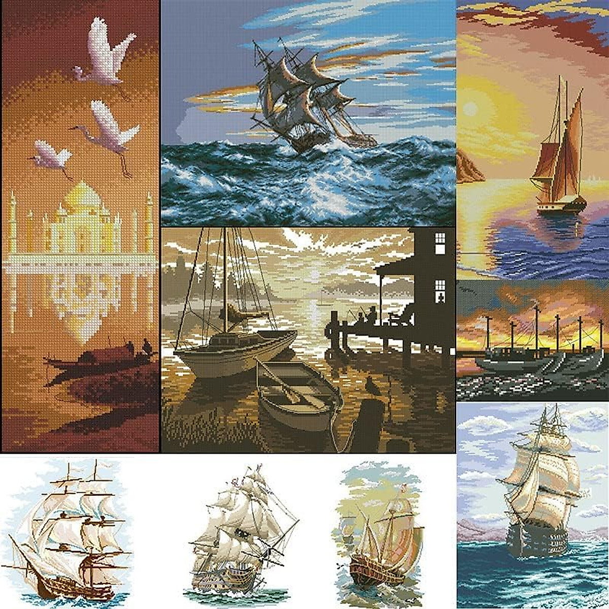 HOMFIN Custom Cross Stitch Stitch Your Photo Create Your Own Unique Custom Cross Stitch for Baby Pets or Family (11.81" X 15.75"/30cm X 40cm)