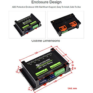 Waveshare Industrial 6-CH Relay Module for Raspberry Pi Zero, RS485/CAN Half-Duplex Communication, Auto RX/TX Switch, MCP2515 + SN65HVD230 Solution, SPI Control