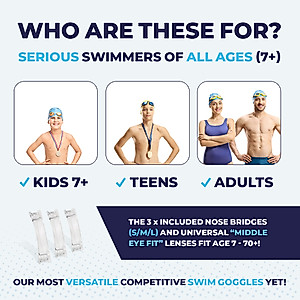 Proswims Anti-Fog Racing Swimming Goggles Blue Lens with Quick Adjustable Elastic Bungee Strap, Hard Case and Bonus Swim Goggles Microfiber Cleaning Cloth