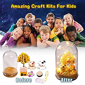 HeyKiddo Make Your Own Magic Night Light - Fairy Lantern Craft Kit for Kids, Arts and Crafts Nightlight Project Novelty for Girl Age 4 5 6 7 8 9 Year Old, DIY Decorative lamp Set for Room Decor
