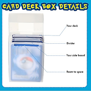 Frienda 6 Pcs Large Tcg Deck Cards Boxes with 12 Dividers 80 Sheets Deck Blocks Trading Card Games Storage Organizer Cases for Trading Card Sports and Game Cards Fit for Standard Cards