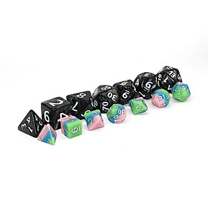 Dice- DND Dice Set 25mm RPG Dice for Dungeons and Dragons D&D Pathfinder MTG Role Playing Dice Giant Black Polyhedral Dice with Dice Bag