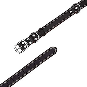 DAIHAQIKO Dog Collar，Leather Dog Collar Classic Heavy Duty Dog Collar Genuine Leather Collar, Soft and Durable for Small, Medium, Large, Extra Large Breed Dogs