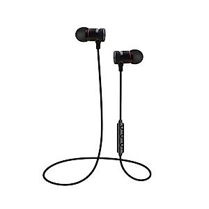 Wireless Earbuds Bluetooth Headphones Noise Reduction Heavy Bass Magnetic Suction Lower Power Consumption Wireless Earphones with Microphone for Sports Black