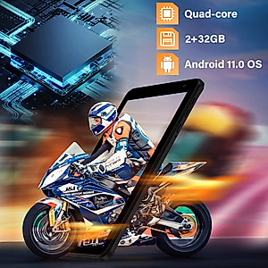 NORTH BISON Android Tablet 7 inch, Android 11 Tablet, 2GB RAM 32GB ROM, Quad-Core Processor, Dual Camera, WiFi, Bluetooth, 128GB Expand, GMS Certified-Black