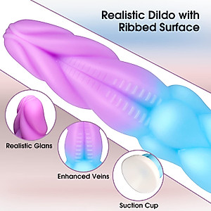 Realistic Monster Dildo for Women: 8.5" Big Huge Anal Dildo with Strong Suction Cup for Hands-Free Play, Liquid Silicone G Spot Dragon Dildo Prostate Massager Adult Sex Toys for Women, Men