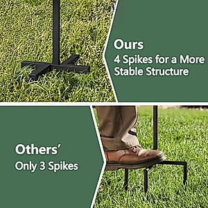 Helhom Garden Hose Holder Freestanding, Water Hose Holders with Storage Basket Detachable Garden Hose Stand Heavy Duty for Outside Lawn Yard