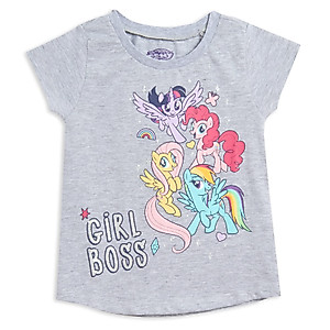 My Little Pony Big Girls 3 Pack Short Sleeve Graphic T-Shirt Grey Blue Purple 10-12