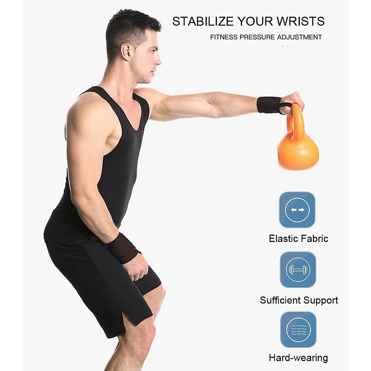 SUJAYU Wrist Wraps, 2 Pack Wrist Brace Wrist Straps for Weightlifting, Wrist Straps Lifting Straps Wrist Weights Carpal Tunnel Wrist Brace, Wrist Brace for Working Out Gym Accessories for Men (Red B)