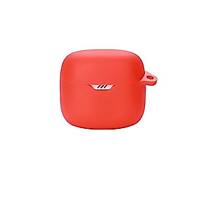 Ferbao Silicone Carrying Case Compatible with JBL Tune Flex Headphones,Portable Scratch Cover with Carabiner (Red)