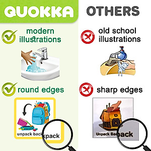QUOKKA 95 Reward Chore Chart Cards for Kids - Toys for Autistic Children Age 5-7 ADHD Tools - Behavior Visual Schedule for Toddler at Home - Routine Responsibility Board Autism Learning Materials