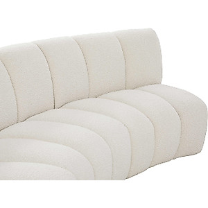 Meridian Furniture 643Cream-4PC Infinity Collection Modern | Contemporary Upholstered 4pc Modular Sectional with Luxurious Deep Channel Tufting, Cream, 148" W x 59" D x 32.5" H
