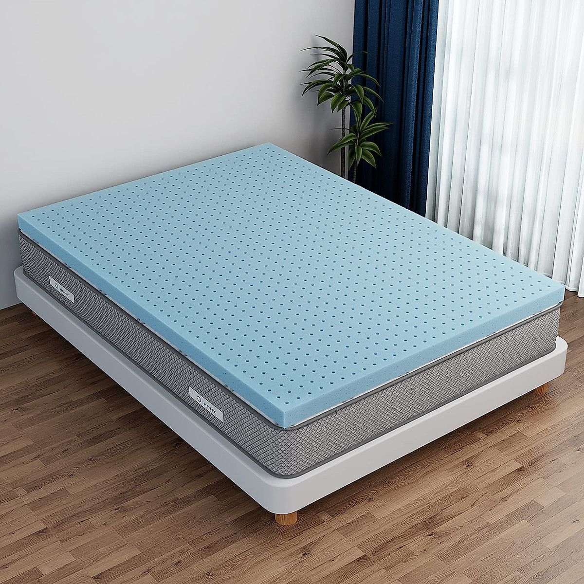 iHomy 3 Inch Memory Foam Mattress Topper Cooling Gel Infused King Mattress Toppers (King, 3 Inch (No Cover))
