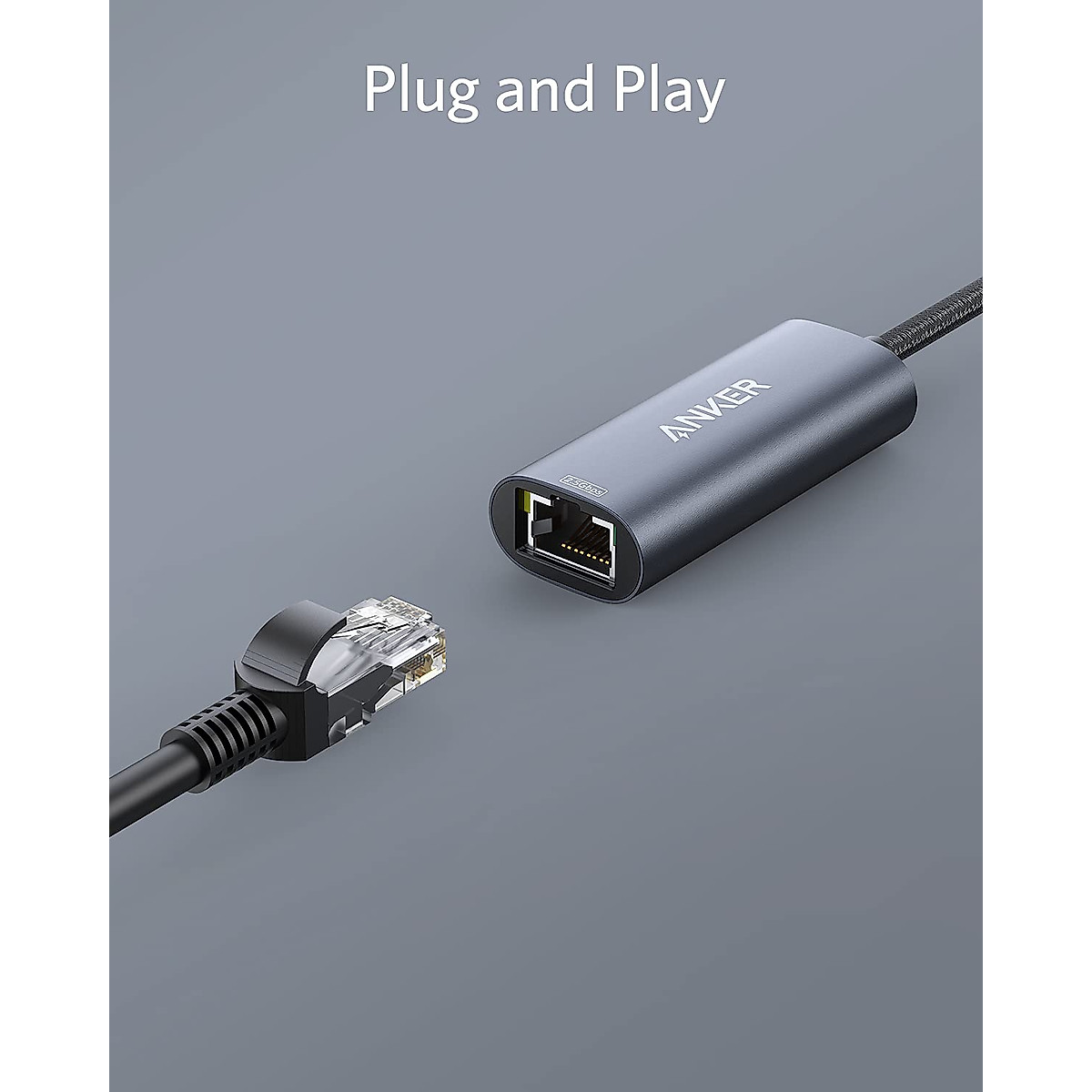 Anker USB C to 2.5 Gbps Ethernet Adapter, PowerExpand USB C to Gigabit Ethernet Adapter, Aluminum Portable USB C Adapter, for MacBook Pro, MacBook Air 2018 and Later, iPad Pro 2018 and Later, XPS