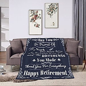 TBUWHZU Retirement Gifts for Men, Happy Retirement Gift Blanket, Funny Retired Gifts for Coworkers Mens, Goodbye Gifts, Going Away Gift for Coworkers, Coworker Leaving Gift Blanket,60x50in