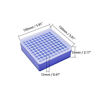 Aicosineg 2Pcs Acrylic Test Tube Rack Holder 100Holes Lab Centrifuge Tube Holder Plastic Test Tube Rack Detachable Plastic Stand Bracket Rack Test Tube Rack for Labortory Scientific Testing Blue