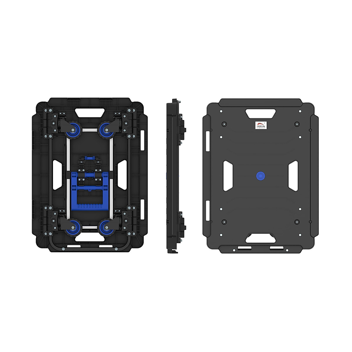 LEADALLWAY Dolly Cart Furniture Moving Dolly Multipurpose Furniture Mover 4 Wheels 300LBS,Multiple Carts Assembly Feasible + 50L Collapsible Plastic Storage Basket