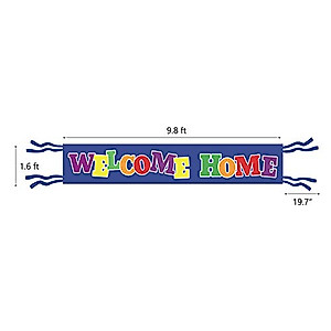 Extra Large Welcome Home Banner,Welcome Home Bunting Banner,Homecoming Deployment Return Party Sign - 9.8 x 1.6 Feet
