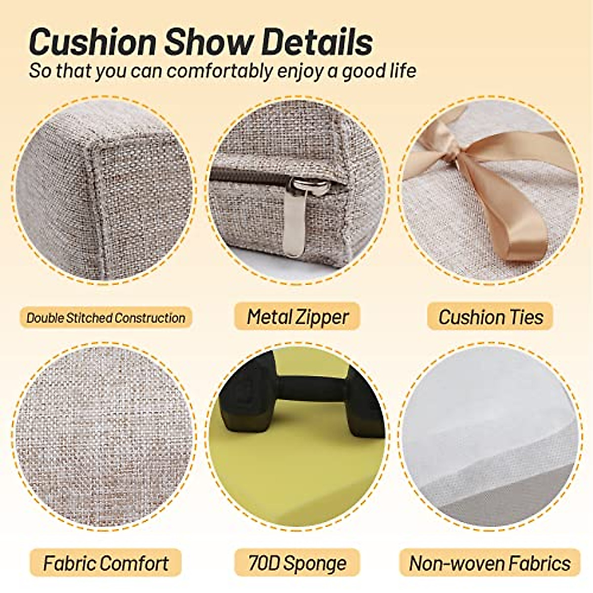 ROFIELTY Custom Bench Cushion Window Seat Cushions Indoor Bench Cushion Bay Window Cushion for Bench Cushions for Indoor Furniture Bench Pads (Light Brown,31x12x2Inch)