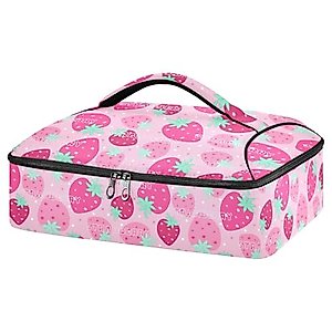 Kcldeci Insulated Thermal Food Carrier Insulated Casserole Carrier for Hot or Cold Food,Cupcake with Candle Insulated Tote Bag for Potluck Cookouts Parties Picnic,Lasagna Lugger