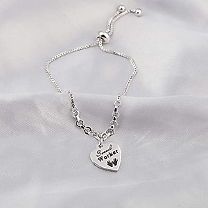 LQRI Social Worker Appreciation Gifts MSW Graduation Gift Social Worker Charm Adjustable Bracelet Thank You Gift for Social Worker Class of 2024 MSW Graduates Gift (silver)