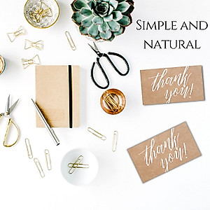 Mobiusea Creation 120pcs Rustic Kraft Thank You Inserts | 2" x 3.5" | Thank You For Supporting My Small Business Cards | Thank You Cards Small Business | Cute Packaging for Small Business