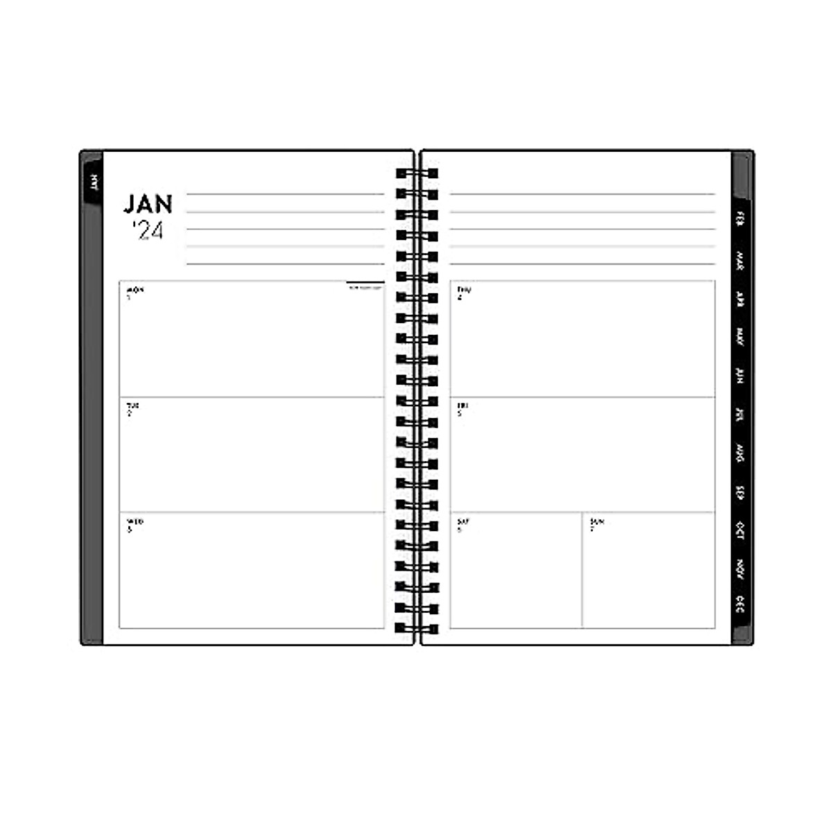 2024 Blue Sky™ ASMBLD Weekly/Monthly Planning Calendar, 5" x 8", Gray, January to December 2024, 145154