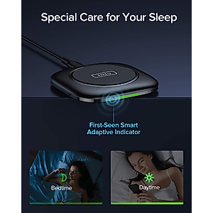 INIU Wireless Charger, 15W Super Fast Wireless Charging Pad with Temp°Guard Compatible with iPhone 14 13 12 11 Pro Max Xr Xs X 8 Plus Samsung Galaxy S20 S10 S9 Note10 9 AirPods LG Google etc.