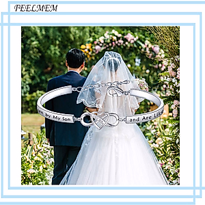 FEELMEM Daughter-in-Law Gift Bracelet You Were Hand Chosen by My Son and Are Like A Daughter to Me Gift for Daughter in Law(Bar bracelet silver)