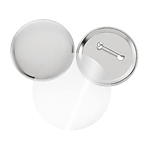 IRONWALLS 75mm Button Supplies, 100 Sets of 3 Inch Button Making Supplies Metal Button Parts for Button Maker Machine, Round Badge Blank Button Pins, includes Top, Metal Bottom Base & Clear Film