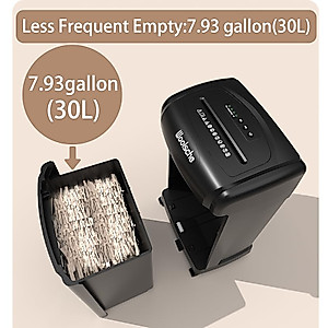 Paper Shredder Movement Cross Cut Paper Shredder, Extra Large Capacity Home Office Heavy Duty Shredder for Paper,Credit Card,Mails,Staples (14.69 x 10.91 x 25.55 inch, 7.9 Gallons,Black)