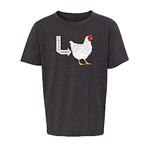 Guess What? Chicken Butt Kids T-Shirts, Funny Kids Shirts, Youth Graphic Tees - Charcoal MH200YFUN S5 S