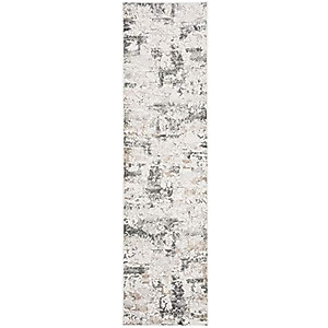 SAFAVIEH Vogue Collection Runner Rug - 2' x 12', Beige & Charcoal, Modern Abstract Design, Non-Shedding & Easy Care, Ideal for High Traffic Areas in Living Room, Bedroom (VGE141A)