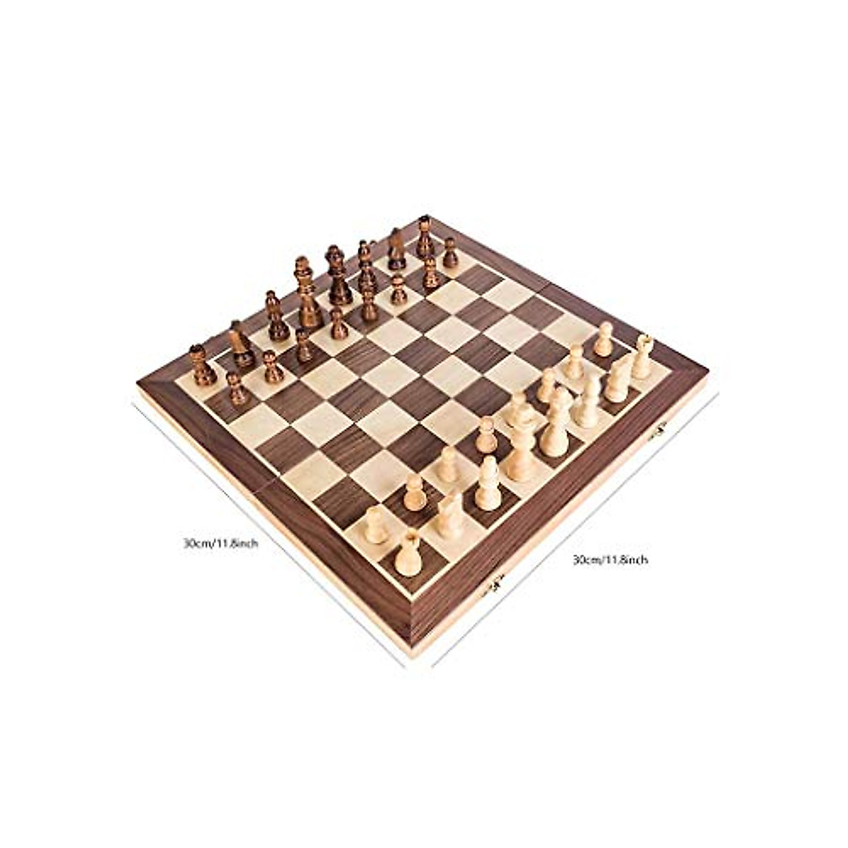 BIENKA MKVRS Chess Chess Set Chess Board Folding Wooden Chess Game Board with Felt Game Board Inside Portable Travel Folding Board Game for Kids Adults Chess Set Chessboard