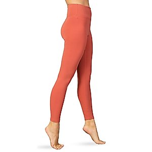 HYKEE Buttery Soft Leggings for Women - Yoga Pants - Coral - High Waisted Tummy Control Leggings for Women (Rustic Coral, Medium)