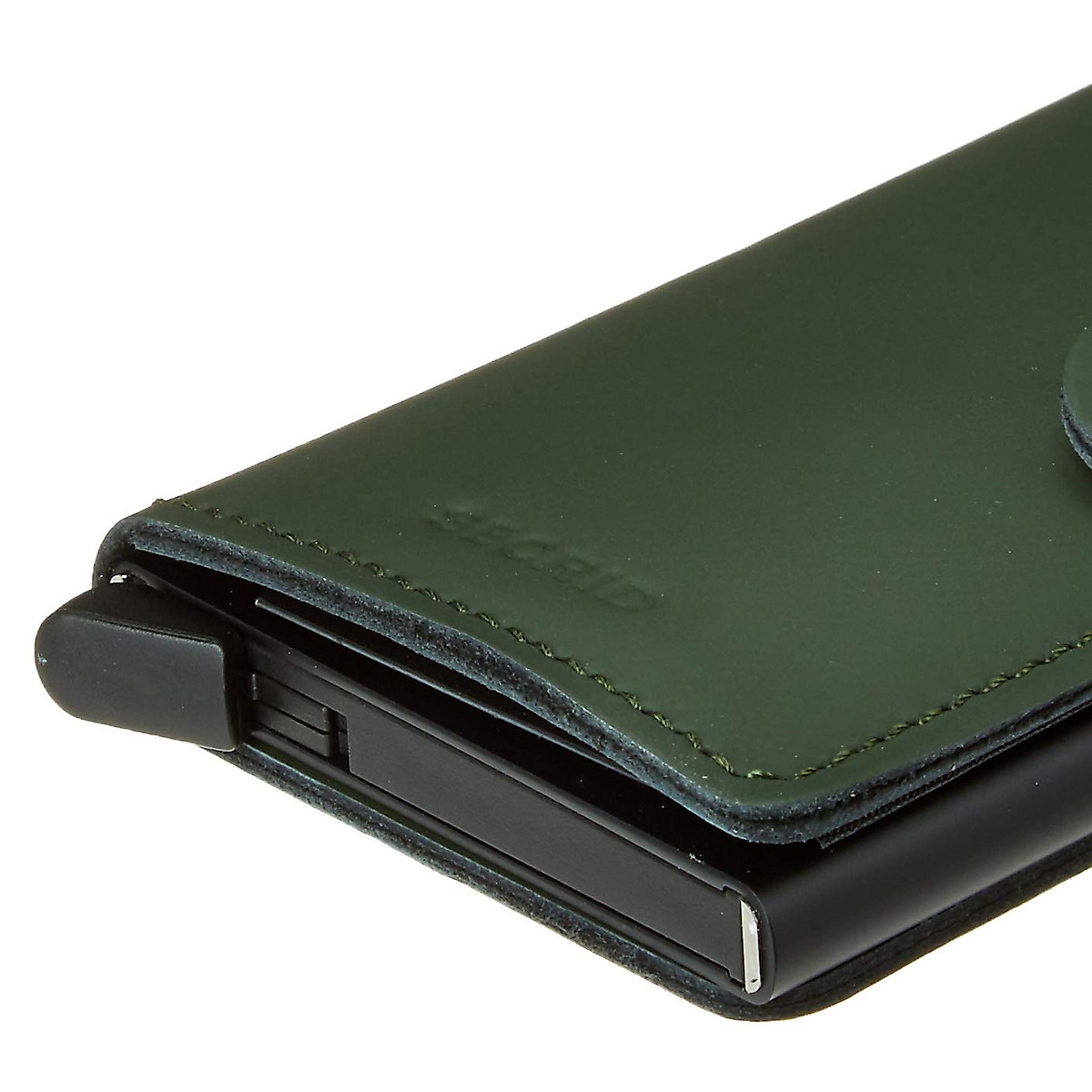 SECRID - Men's Mini Matte Leather Wallet With Rfid Card Protector (Matte Green Black)