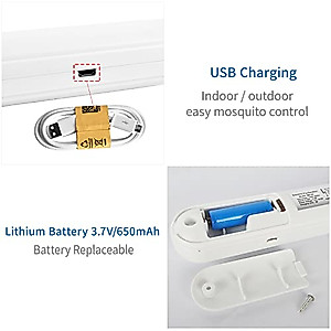 Hodiax Swing Zap 2 Pack 4500V USB Rechargeable Handheld Large Electric Purple Fly Swatter, Mosquito, Wasp Killer Racket, Bug Zapper with USB Charging Cable for Indoor and Outdoor.