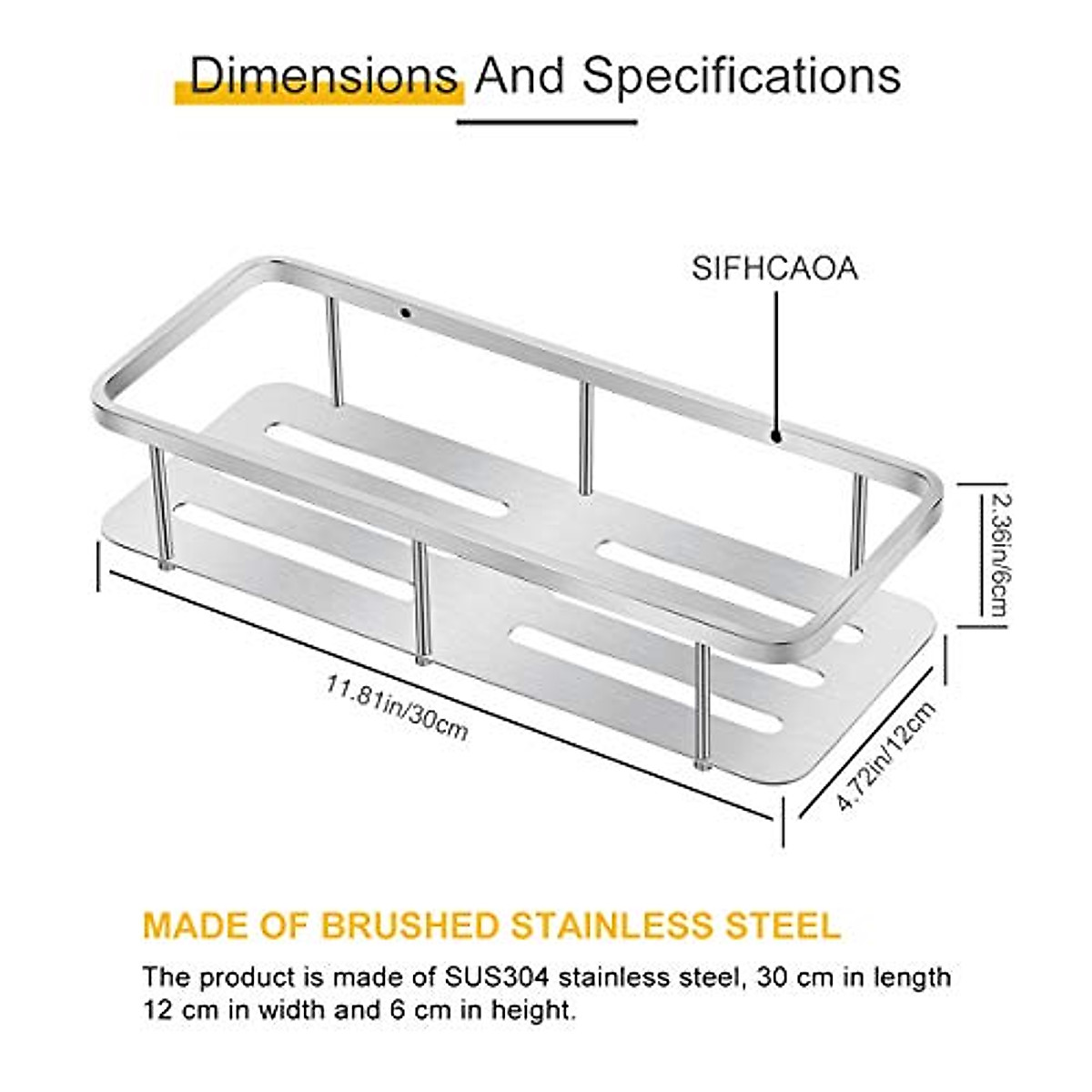 Bathroom Shelf Wall Mounted,Shower Shelf Basket Storage Organizer Rack Suitable for Kitchen,Bathroom