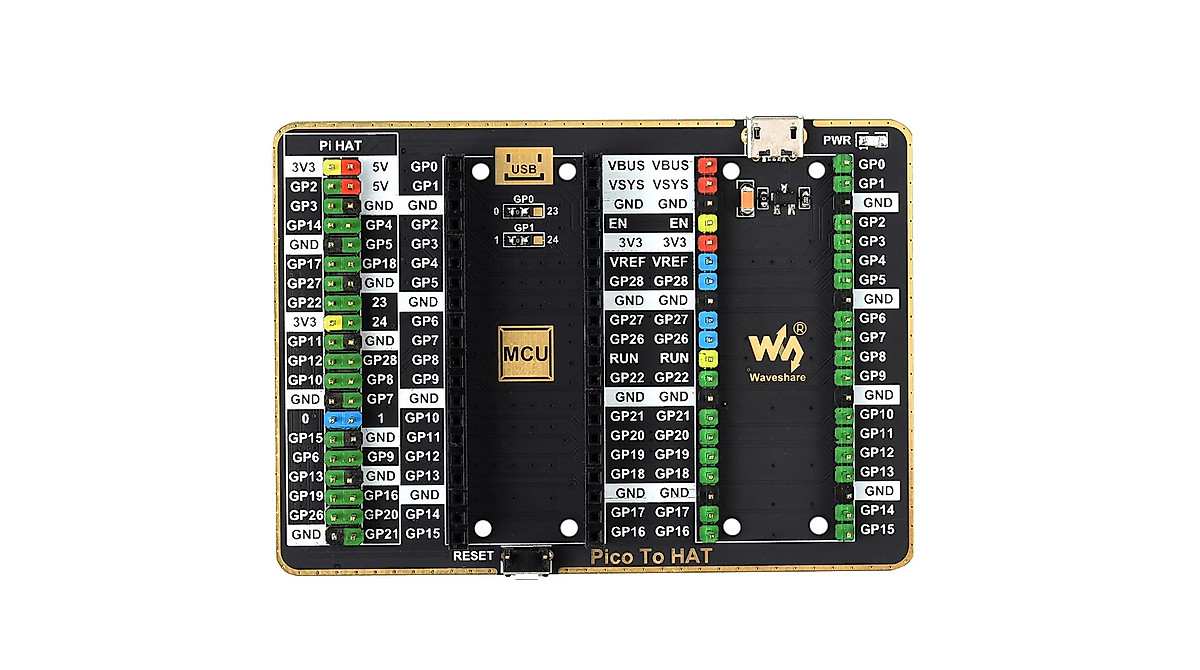 waveshare GPIO Expander Module Board for Raspberry Pi Pico, with 1x Raspberry Pi Standard 40PIN ...